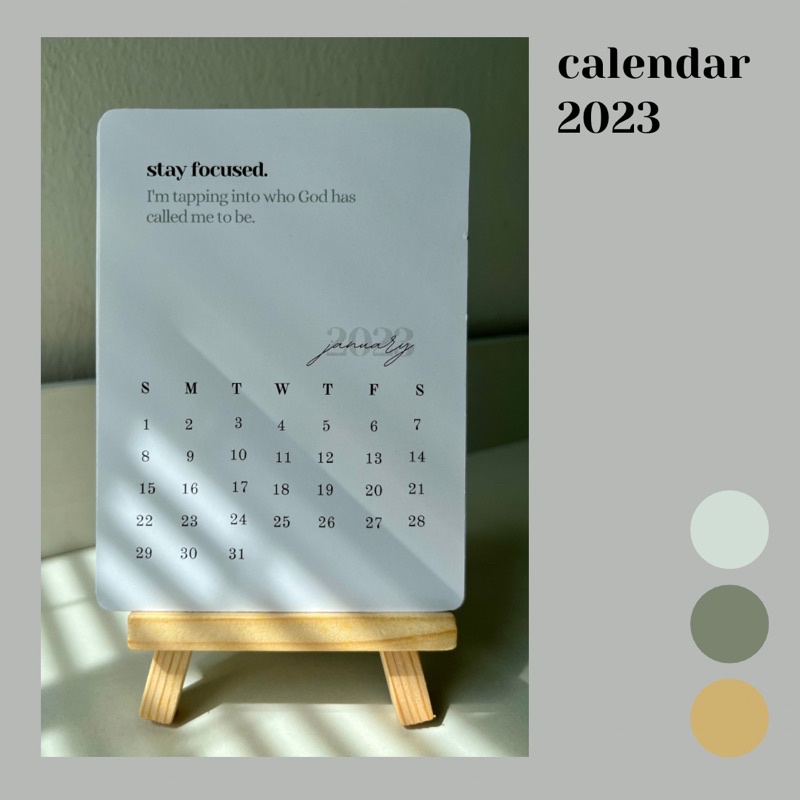 Minimalist Calendar 2023 With Positive Self Quotes | With Tripod Stand ...