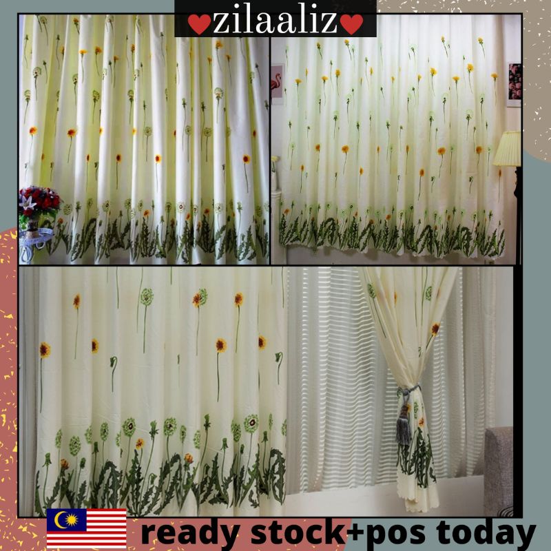 CLIP TYPE CURTAIN langsir MURAH BAJET cream light colour curtain ...