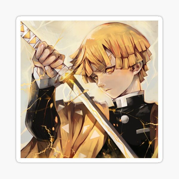 Zenitsu Agatsuma Demon Slayer Stickers v3 | Shopee Malaysia