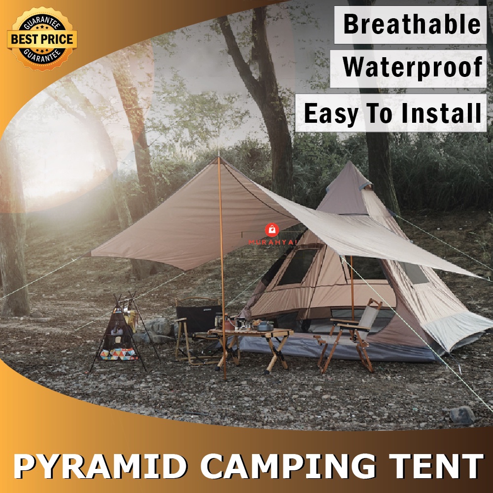 Camping tent waterproof Khemah Besar Kemah murah Outdoor pyramid teepee ...