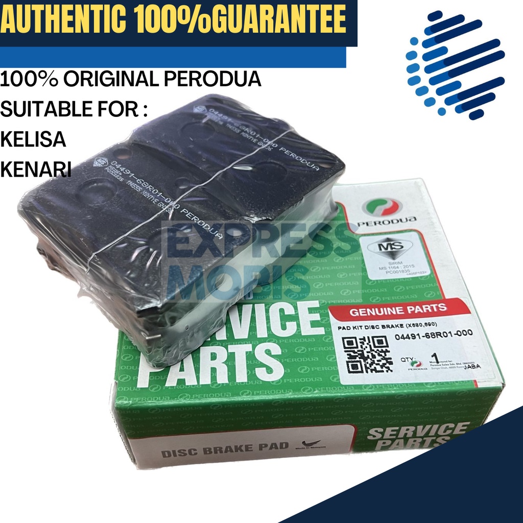 100% ORIGINAL PERODUA FRONT BRAKE PAD 04491-68R01 KELISA KENARI | Shopee Malaysia
