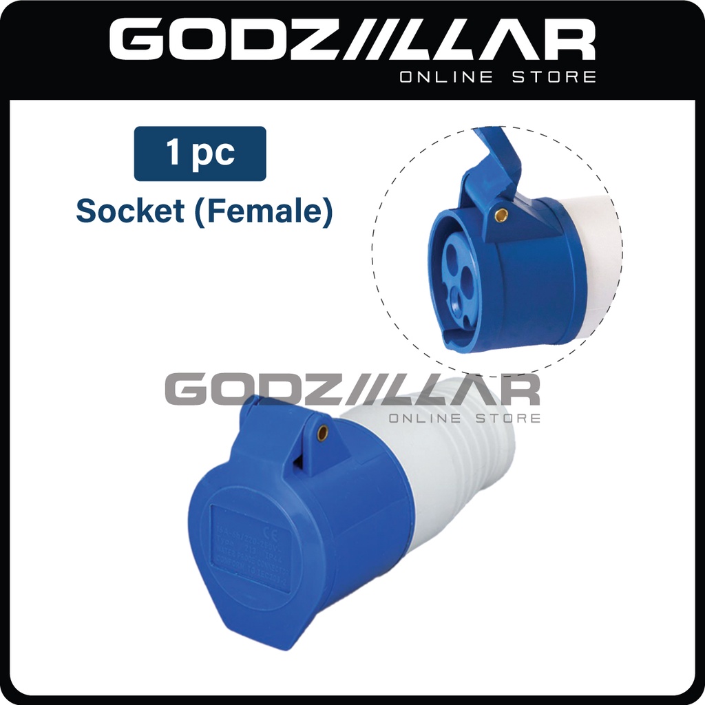 16A 3-Pin Industrial Plug & Socket | Male Plug & Female Socket & 3-Ways ...