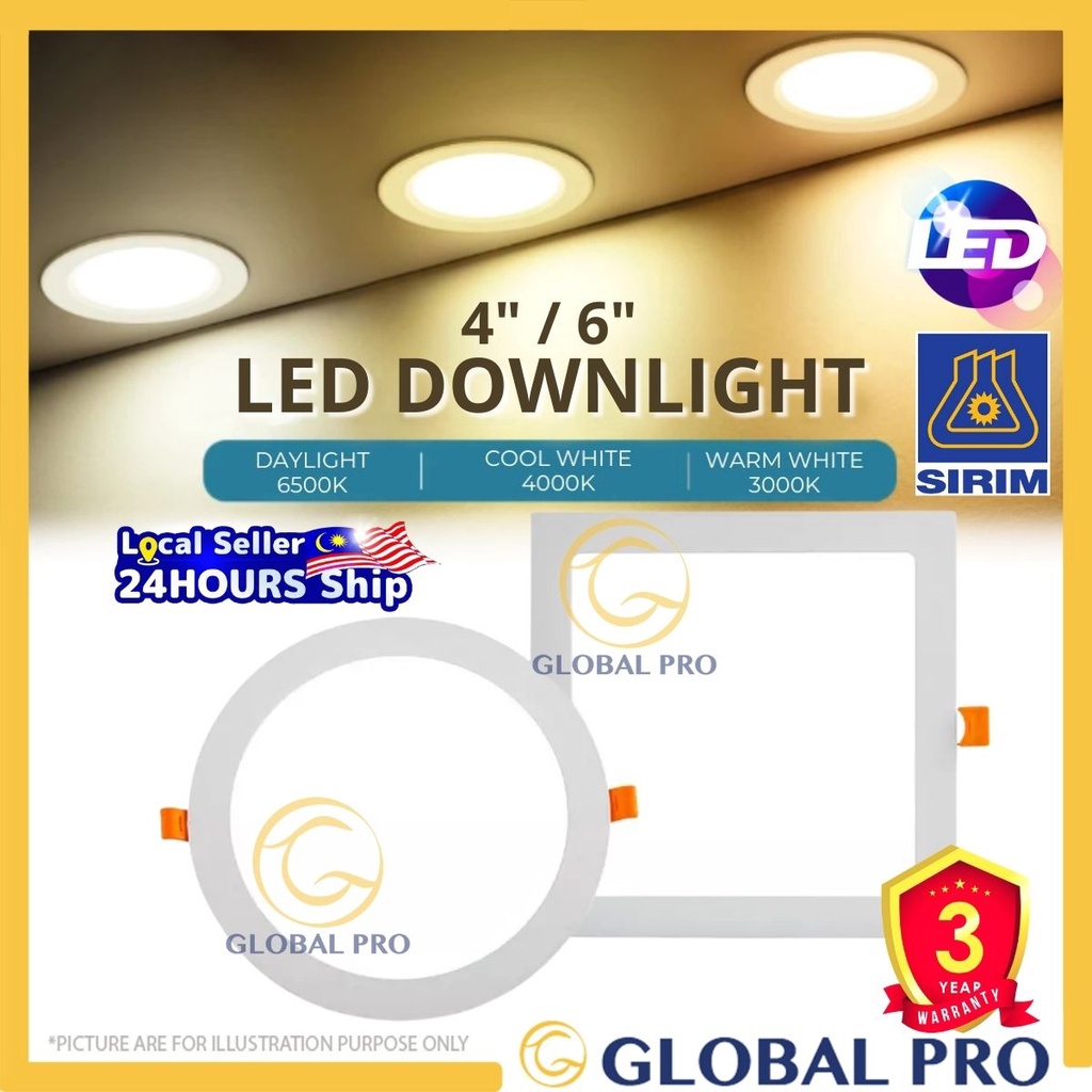SIRIM Downlight Down Light LED Ceiling Light Lampu Siling LED 6 Inch ...