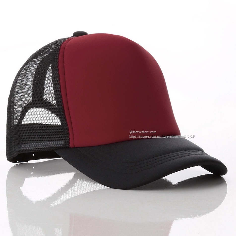 Topi Jaring Kosong Hitam Trucker Baseball Caps Plain Black Basic Cap ...