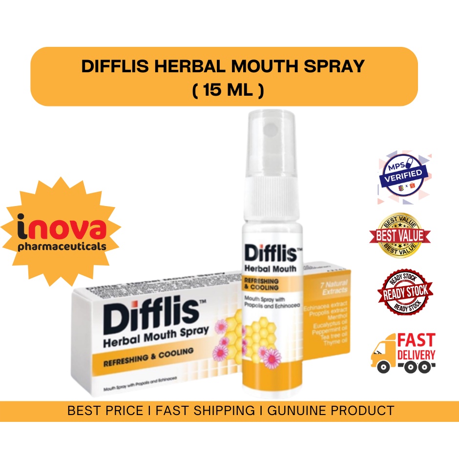 INOVA PHARMACEUTICALS Difflam Difflis Herbal Propolis Mouth Spray Ulcer ...