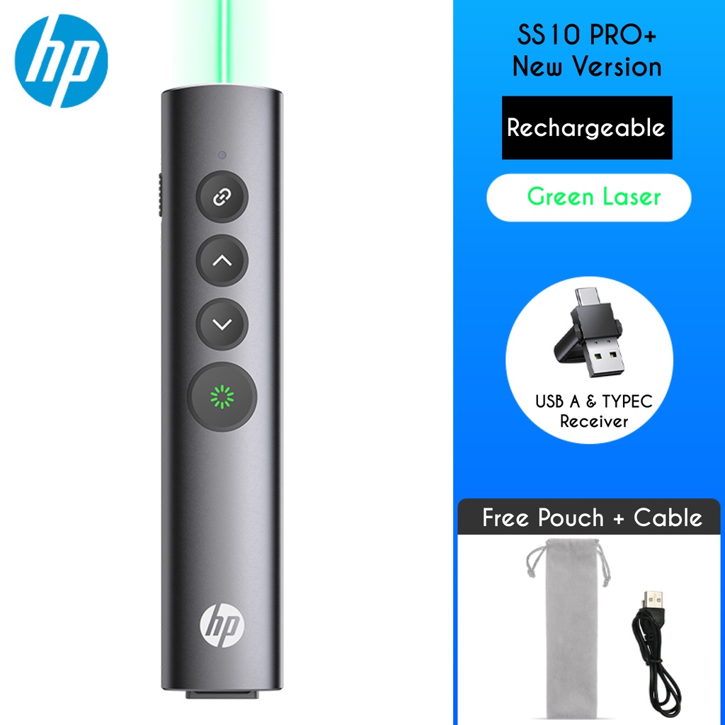 HP SS10/SS10 Pro Wireless Presenter Pen PowerPoint Clicker Remote Laser ...