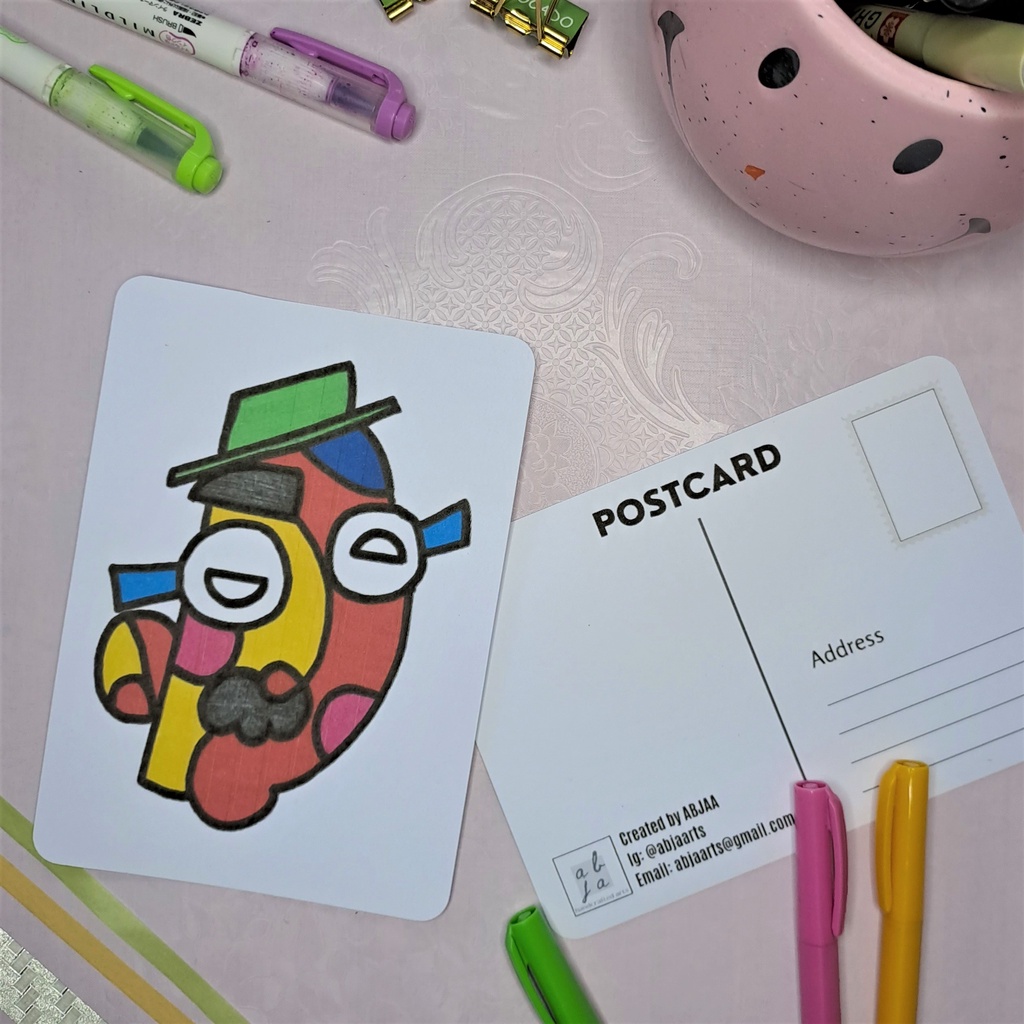 [ABJAARTS] CUBISM SERIES A6 POSTCARD (portrait of a man) cute postcard ...