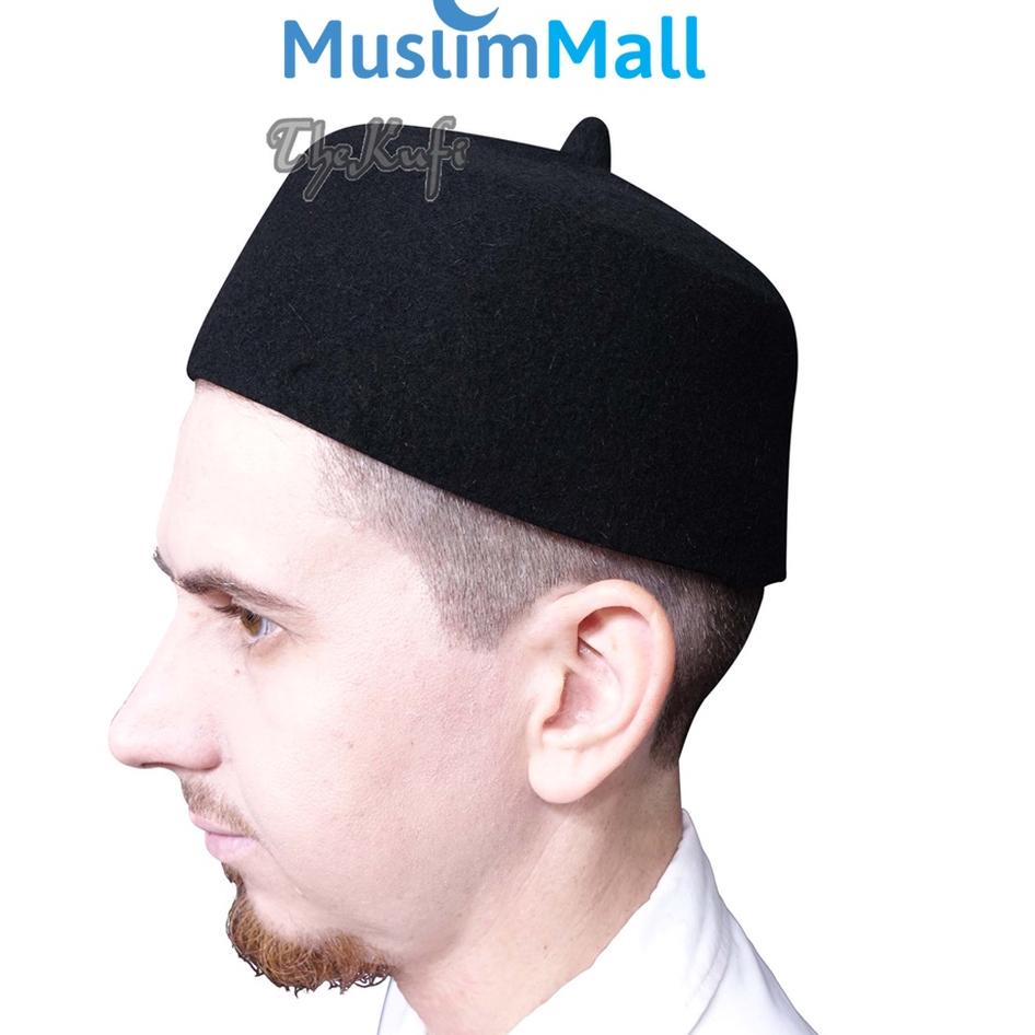 HITAM "NAM.11De22B" Thekufi Peci Tarbus Felt Wool Moroccan Black ...