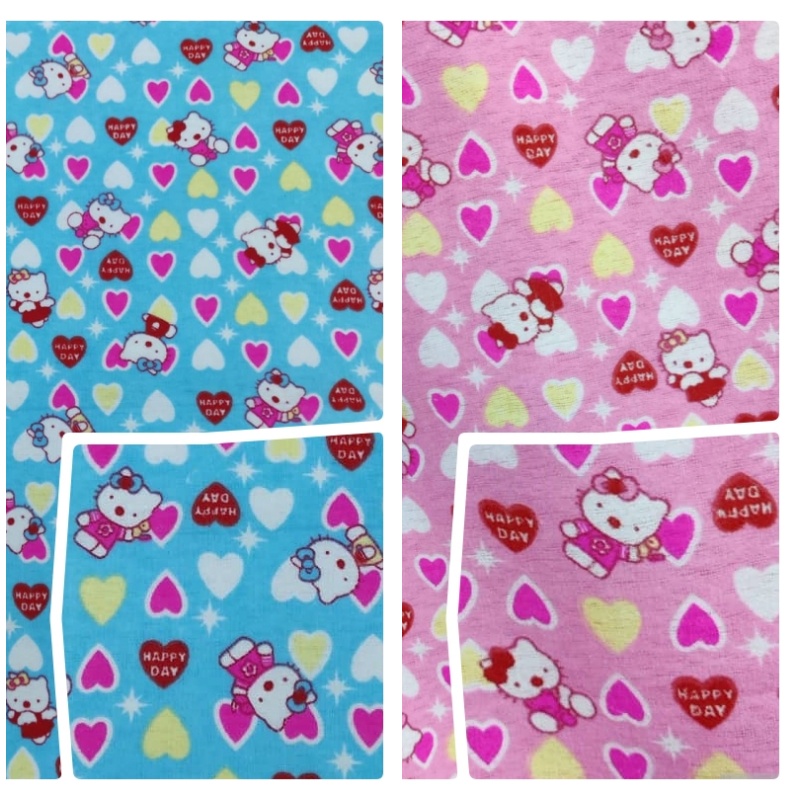 42" Cotton Flannel Fabric / Kain Cotton Flannel (Hello Kitty) | Shopee ...