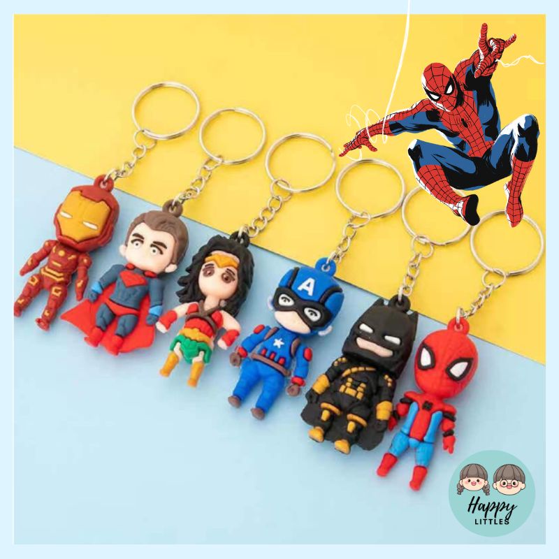 Happy Littles Marvel Avengers Keychain Spiderman Ironman Superman ...