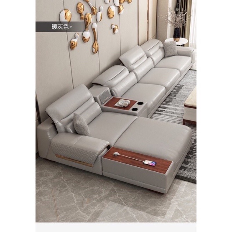L Shape First Layer Cowhide Leather Sofa | Shopee Malaysia
