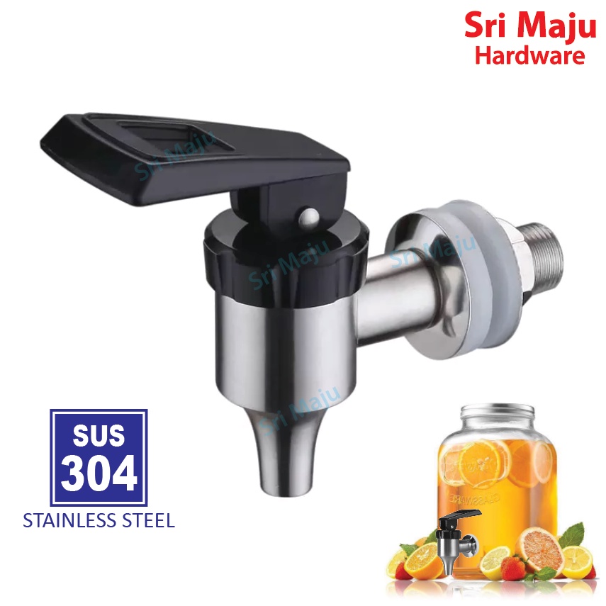 MAJU JBT-JB102 SUS 304 Stainless Steel Jar Bib Tap Tupperware Coffee ...