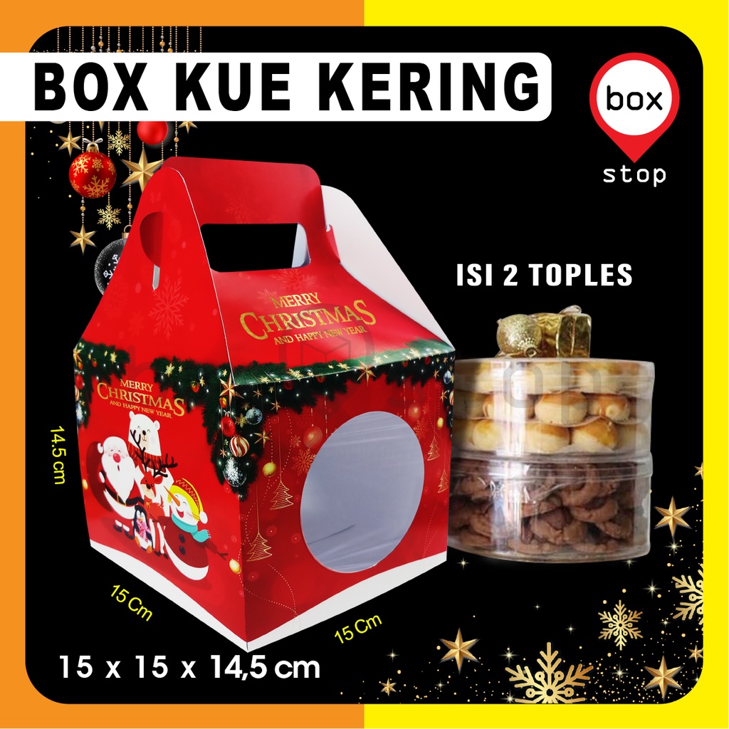 MERAH Christmas Box Box Box - Christmas Cookie Box - 2 Jars - Red ...
