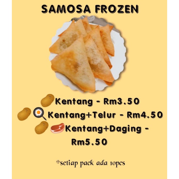 Samosa Frozen (inti Kentang, Kentang Telur & Kentang Daging) | Shopee ...
