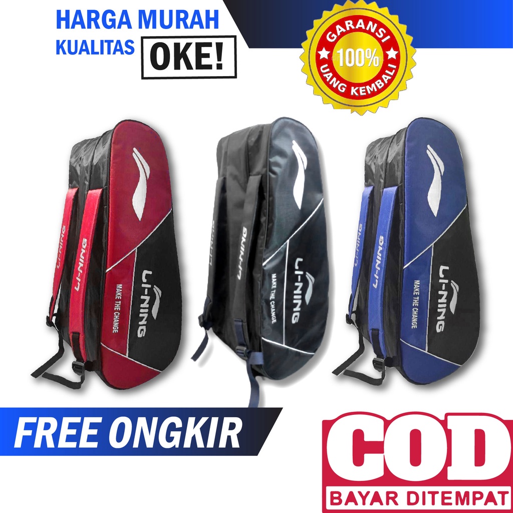 3 compartment badminton bag 3 in 1 li-ning badminton racket bag ...