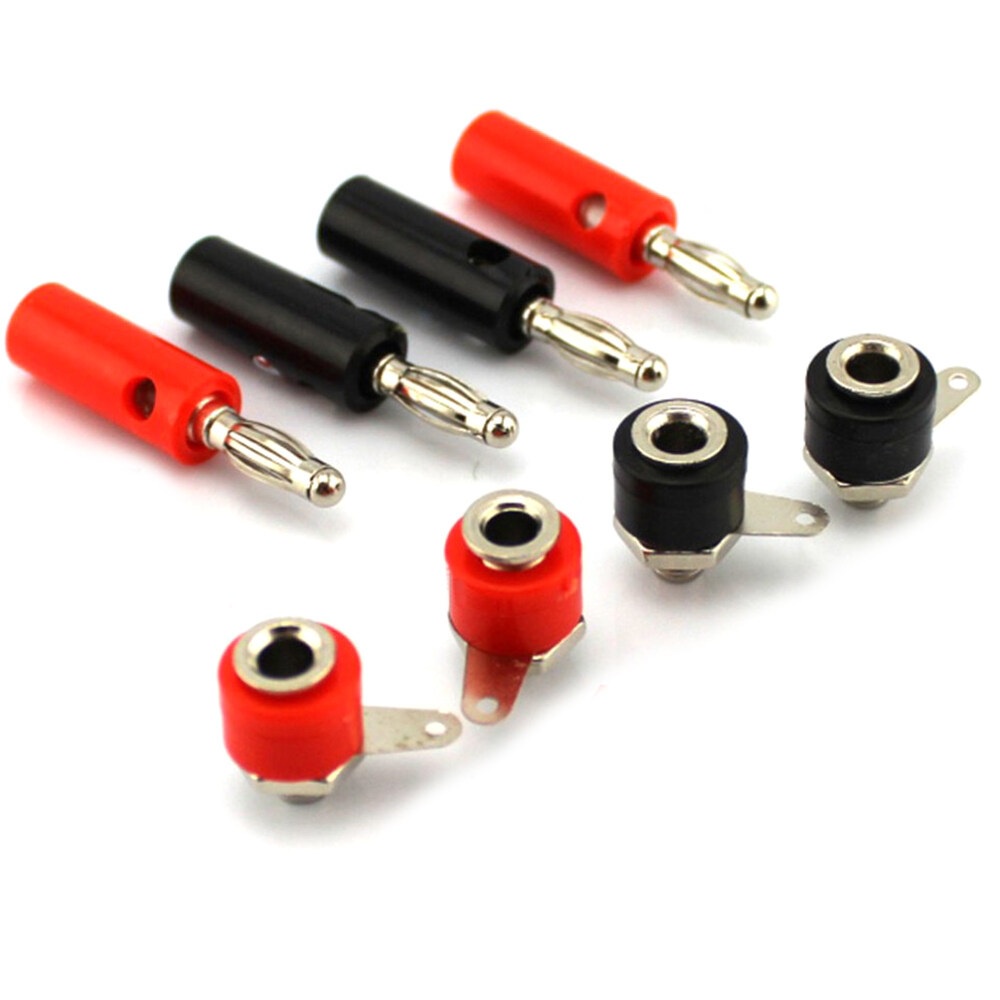 1 pair Red & Black 4mm Banana Plug Male OR Female To Insert Banana ...