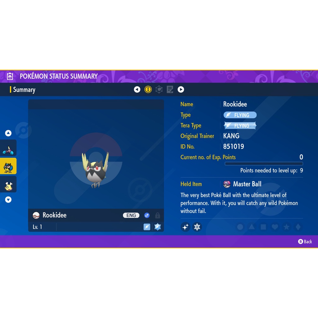 Pokemon Scarlet & Violet - 6IV Shiny Rookidee | Shopee Malaysia