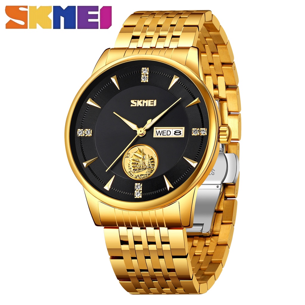 SKMEI Vintage Luxury Collection Stainless Steel Quartz Watch | Shopee ...