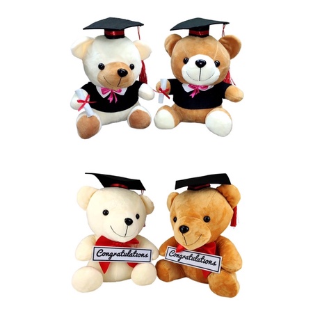 7 Inch Graduation Convo Bear With Ribbon Holding Certificate Soft Plush ...