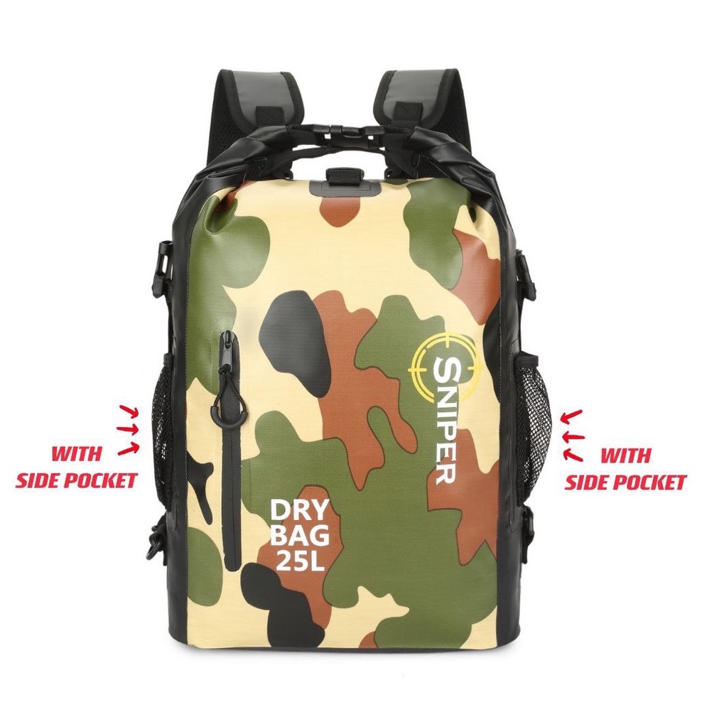 [IPX6] SP024) HIGH QUALITY LARGE 25L SNIPER WATERPROOF BACKPACK DRY BAG ...