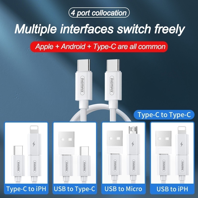 5 In 1 Quick Charge Multi-Function Data Cable 60W USB/Micro/Type-C ...