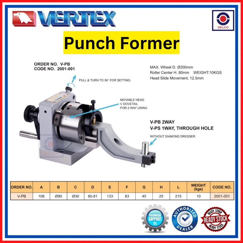 VERTEX TAIWAN V-PB punch former for grinding wheel 200mm max | Shopee ...