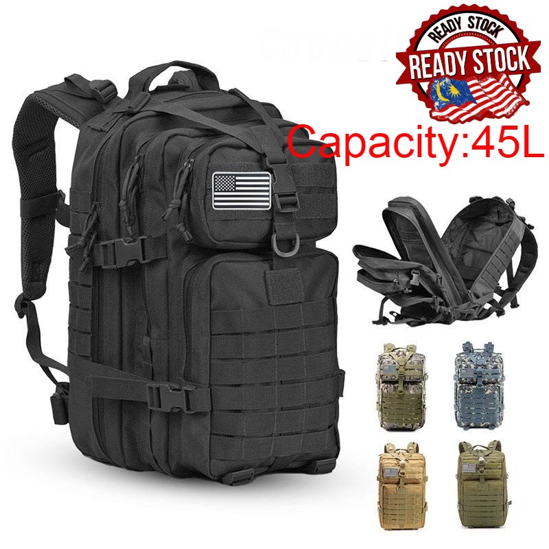 45L Molle Bag Men Backpack Large Capacity Bag Outdoor Bag Waterproof ...