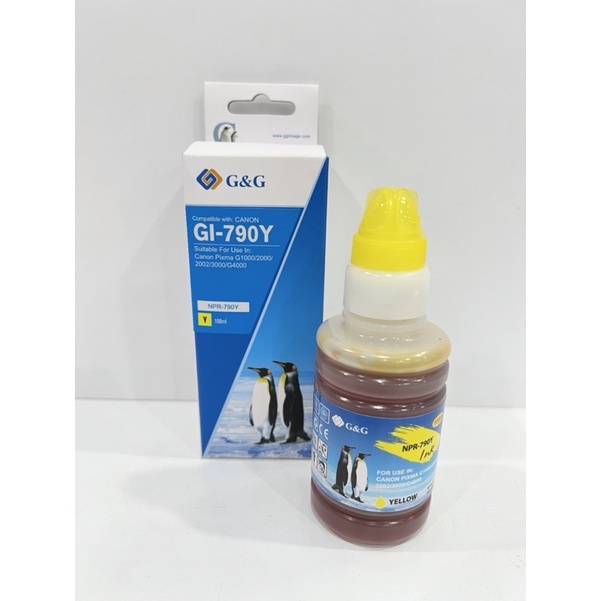 G&G Canon GI-790 Yellow Refill Ink Bottle 100ml G1000 G1010 G2000 G2010 ...