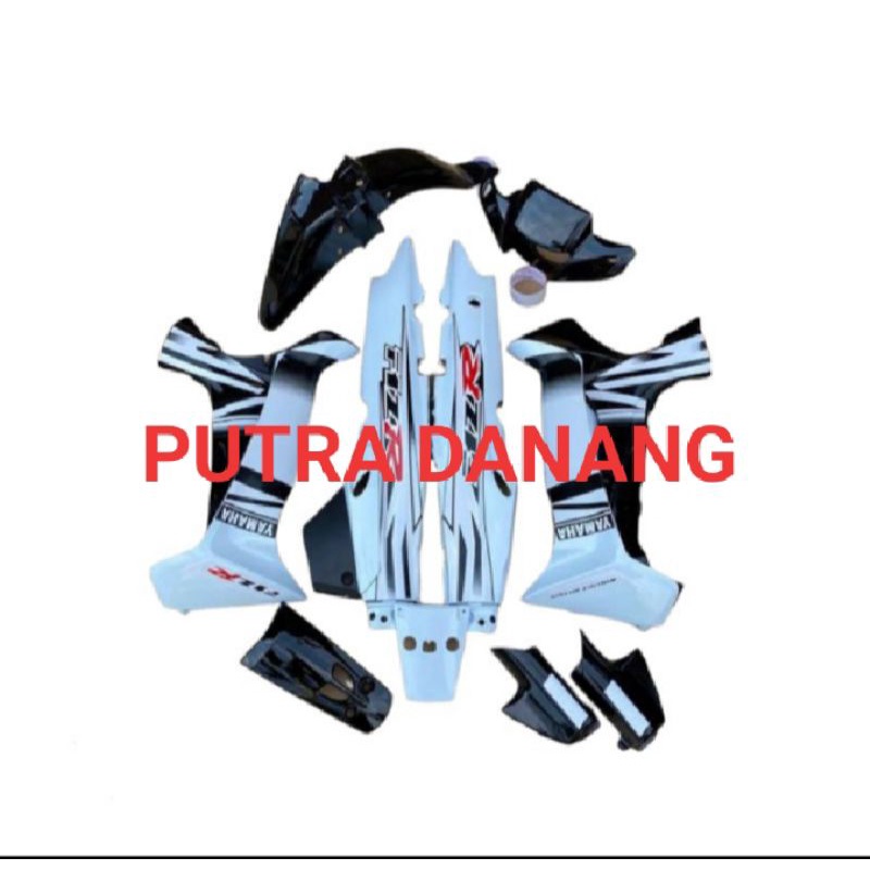 PUTIH HITAM Fizr F1zr White Black Body Cover Full Set Smooth Yamaha Fiz ...
