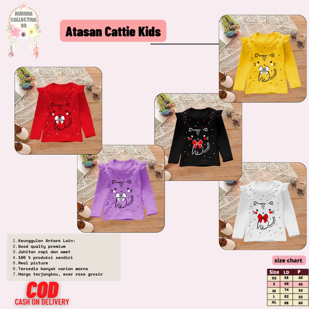 Girls' Long Sleeve Tops Cattie Kids Tops Ruffled T-Shirt Model Matt ...