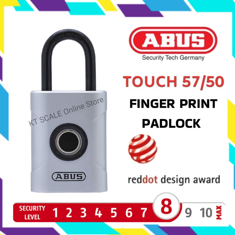 ORIGINAL ABUS TOUCH 57/50 FINGERPRINT PADLOCK 50MM | Shopee Malaysia