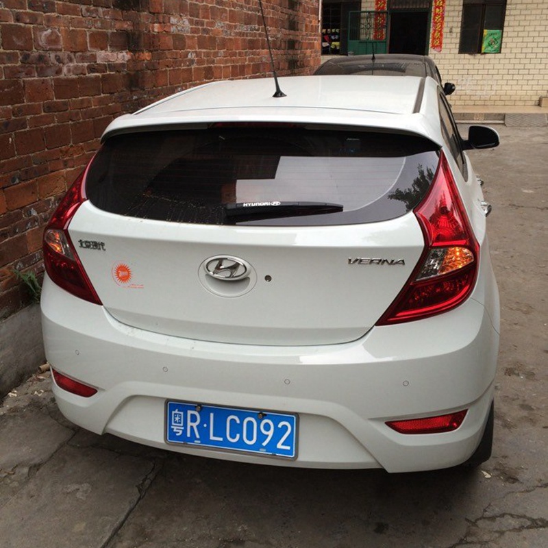 For Hyundai Verna Accent Spoiler Abs Material Car Rear Wing Rear Carbon ...