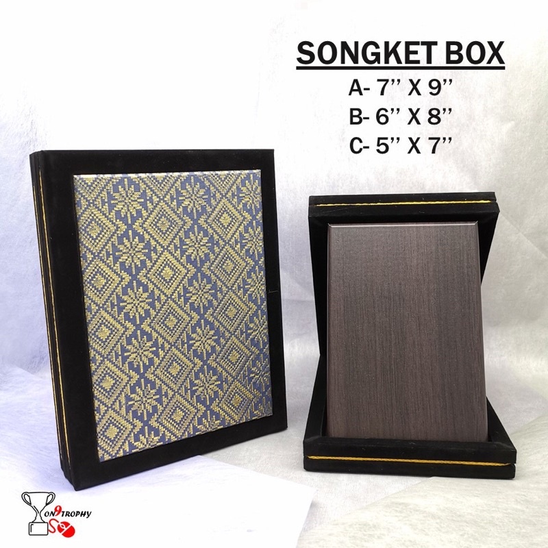 PLAQUE*PLAK KAYU KOTAK SONGKET#SONGKET BOX #VELVET | Shopee Malaysia