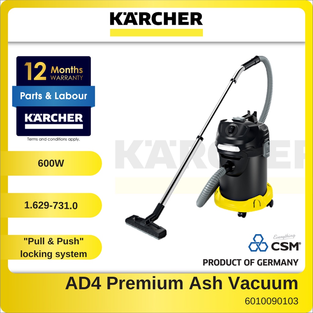KARCHER AD4 Premium Ash Vacuum 600W 1.629-731.0 | Shopee Malaysia