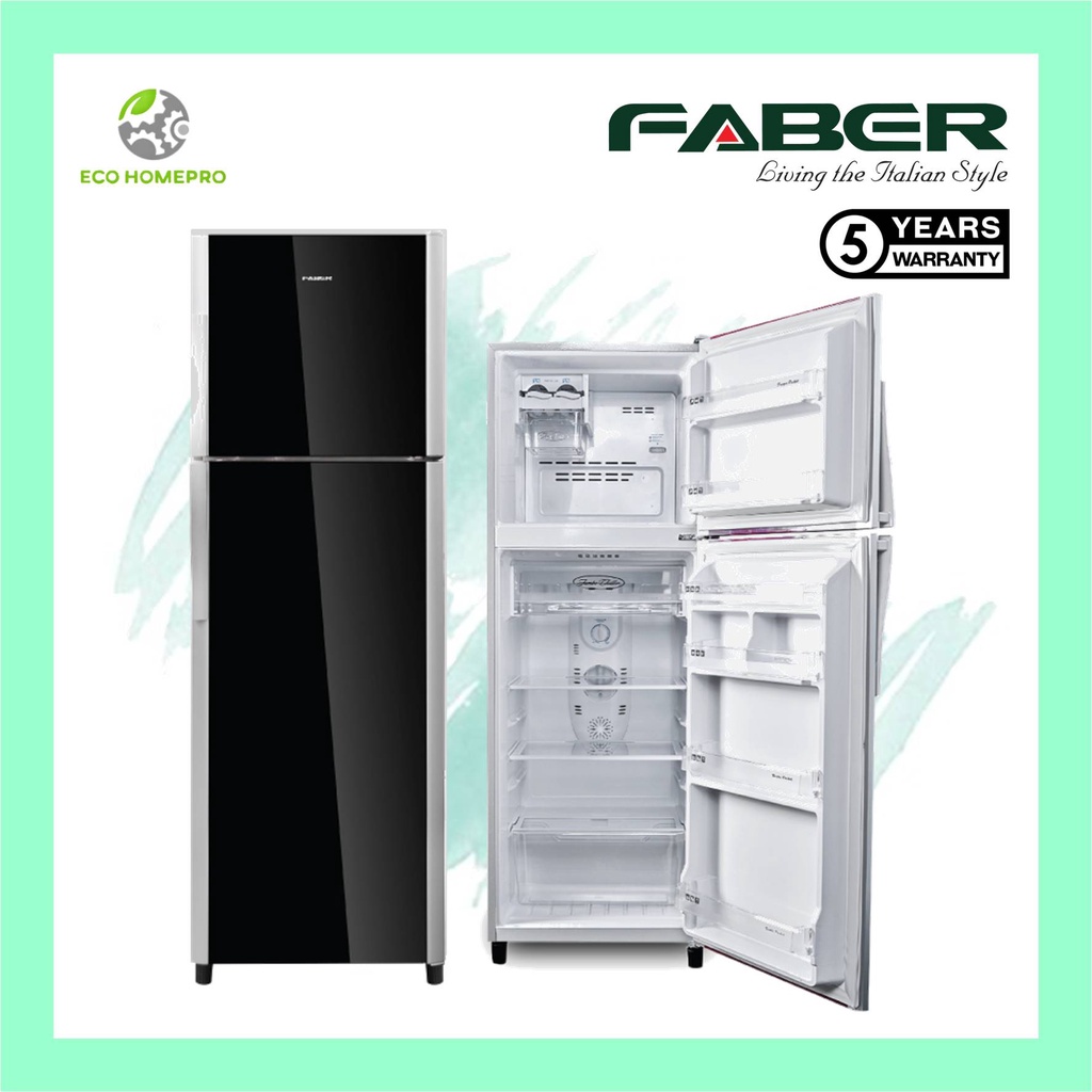 Faber 255L Glass 2 Door Refrigerator FRIGOR 308 (Black) | Shopee Malaysia