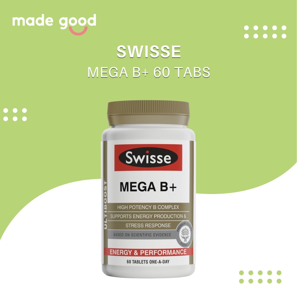 Swisse Australia Ultiboost Mega B+ 60 Vitamin B Complex Tablets ...