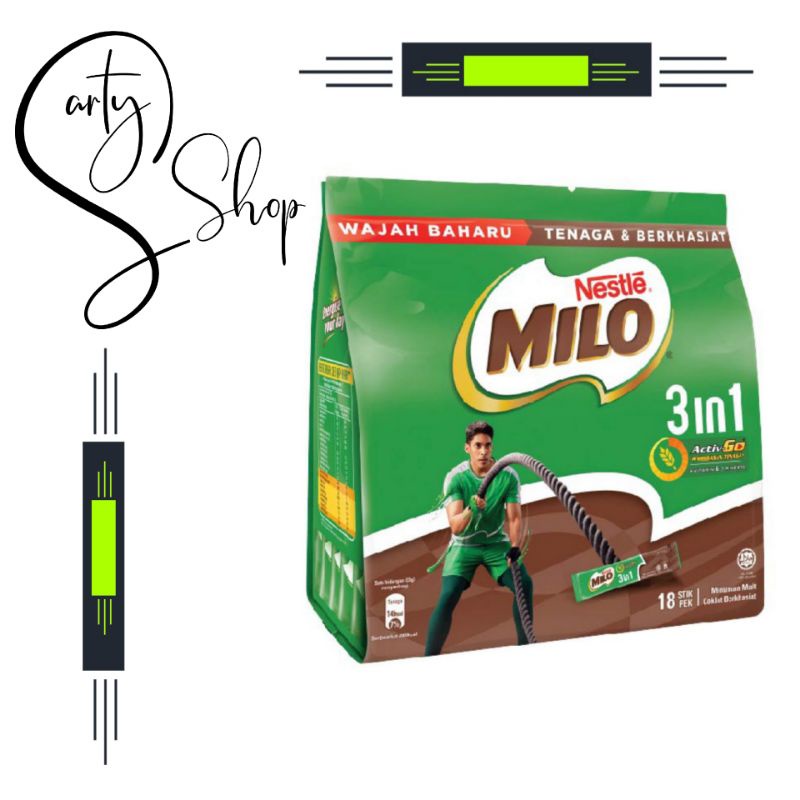 Milo Activ-go 3 In 1 chocolate malt drink (18s 33g) | Shopee Malaysia