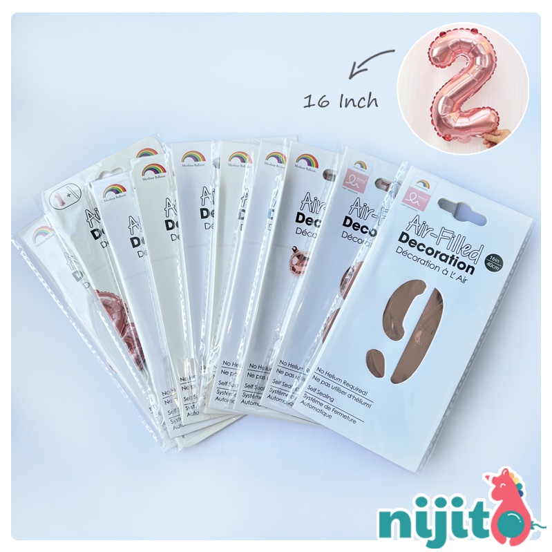 Nijito-16inch Rose Gold Number Balloon Foil Digital Aluminium Film ...