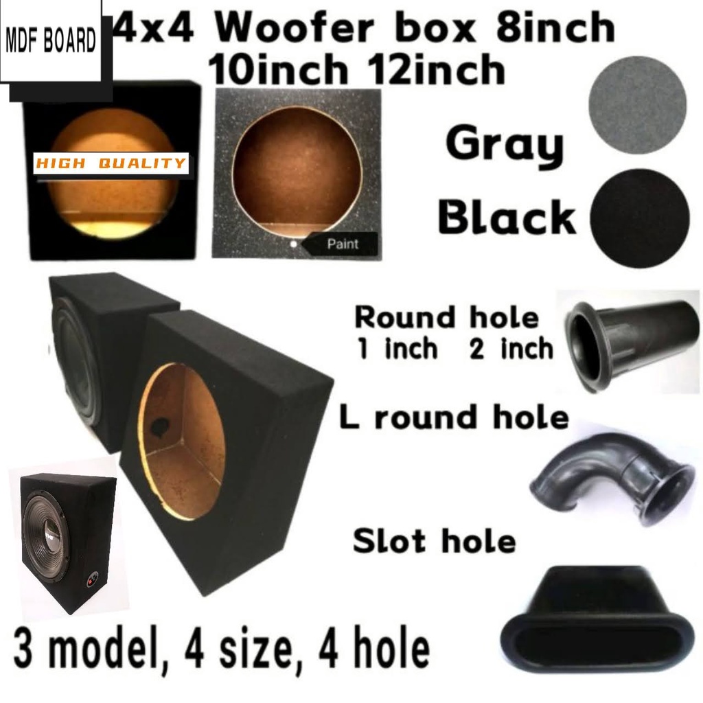 ALIBABA 4x4 Woofer box 15mm speaker box Carpet 8inch, 10inch, 12inch ...
