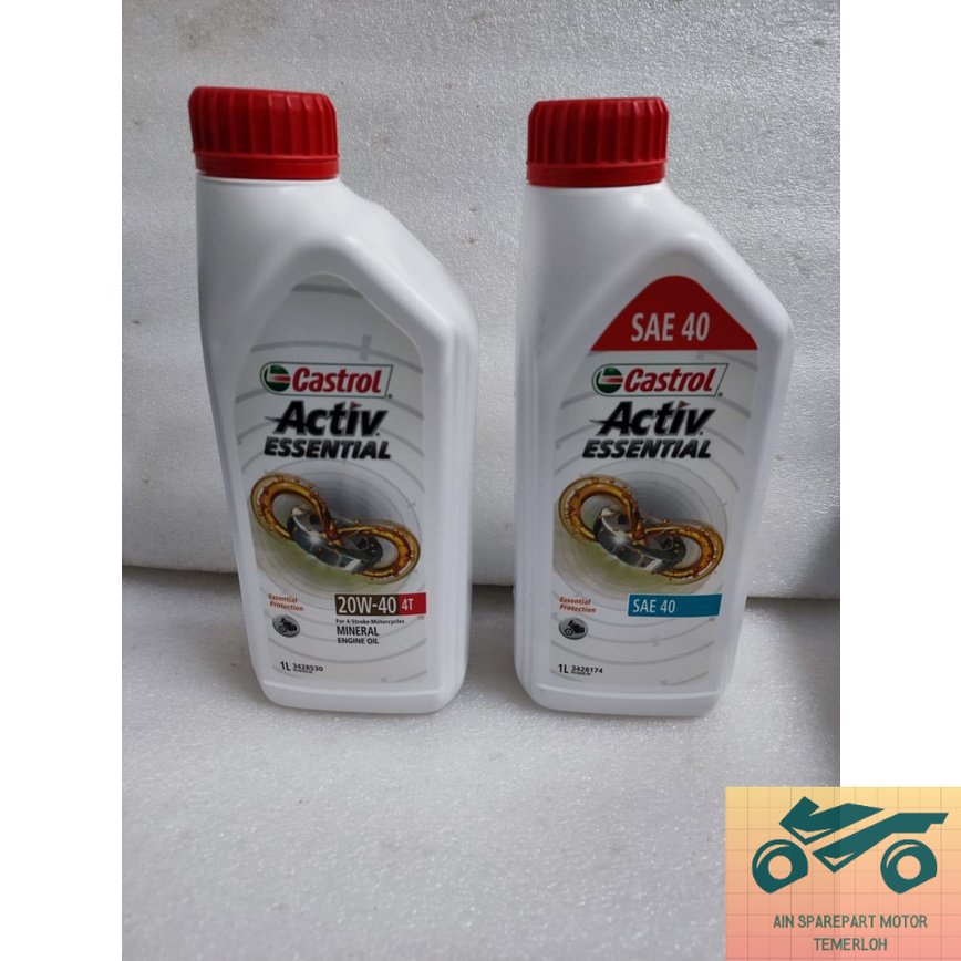 CASTROL SAE40/CASTROL GO 4T 20W-40/CASTROL ACTIV ESSENTIAL 100% ...
