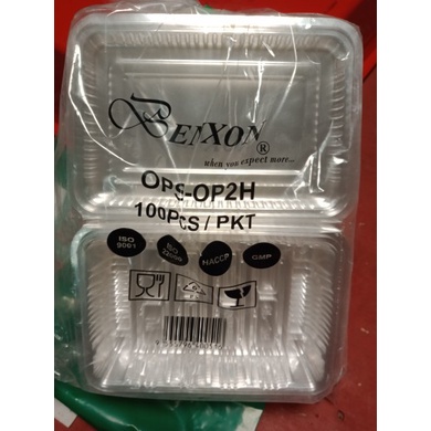 [Ready Stock]OPS-OP2H/OPS-2H/GO-2H(100pcs) BENXON Plastic Tray Bakery Disposable Plastic Clear ...
