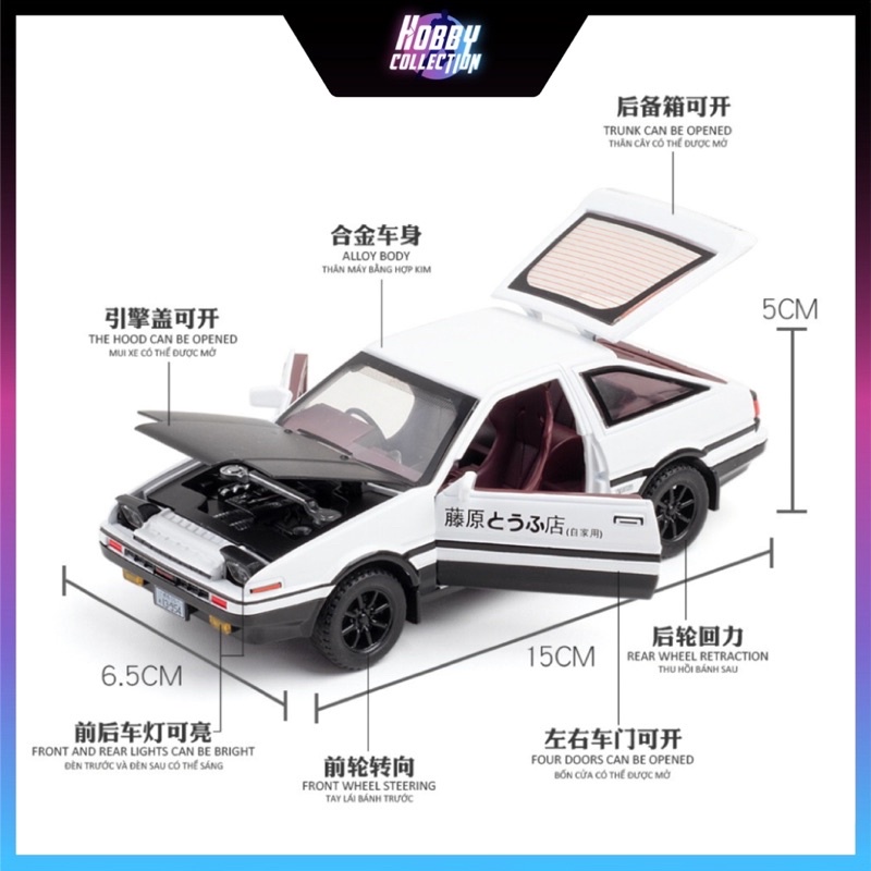 Initial D Toyota AE86 Alloy Car Model Kids Toys Action Figure Play ...
