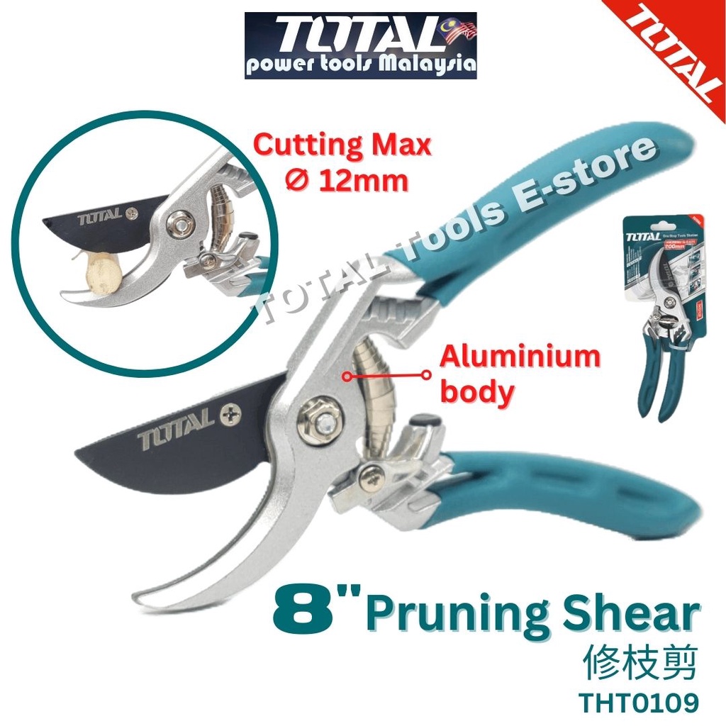 TOTAL Pruning Shear 200mm ( 8'' ) For Gardening Tools 修枝剪 - THT0109 ...