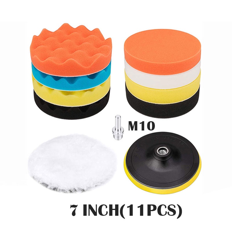 11pcs Car Polishing Pad Polishing Dis Waxing Buffing Pad Sponge Pads ...