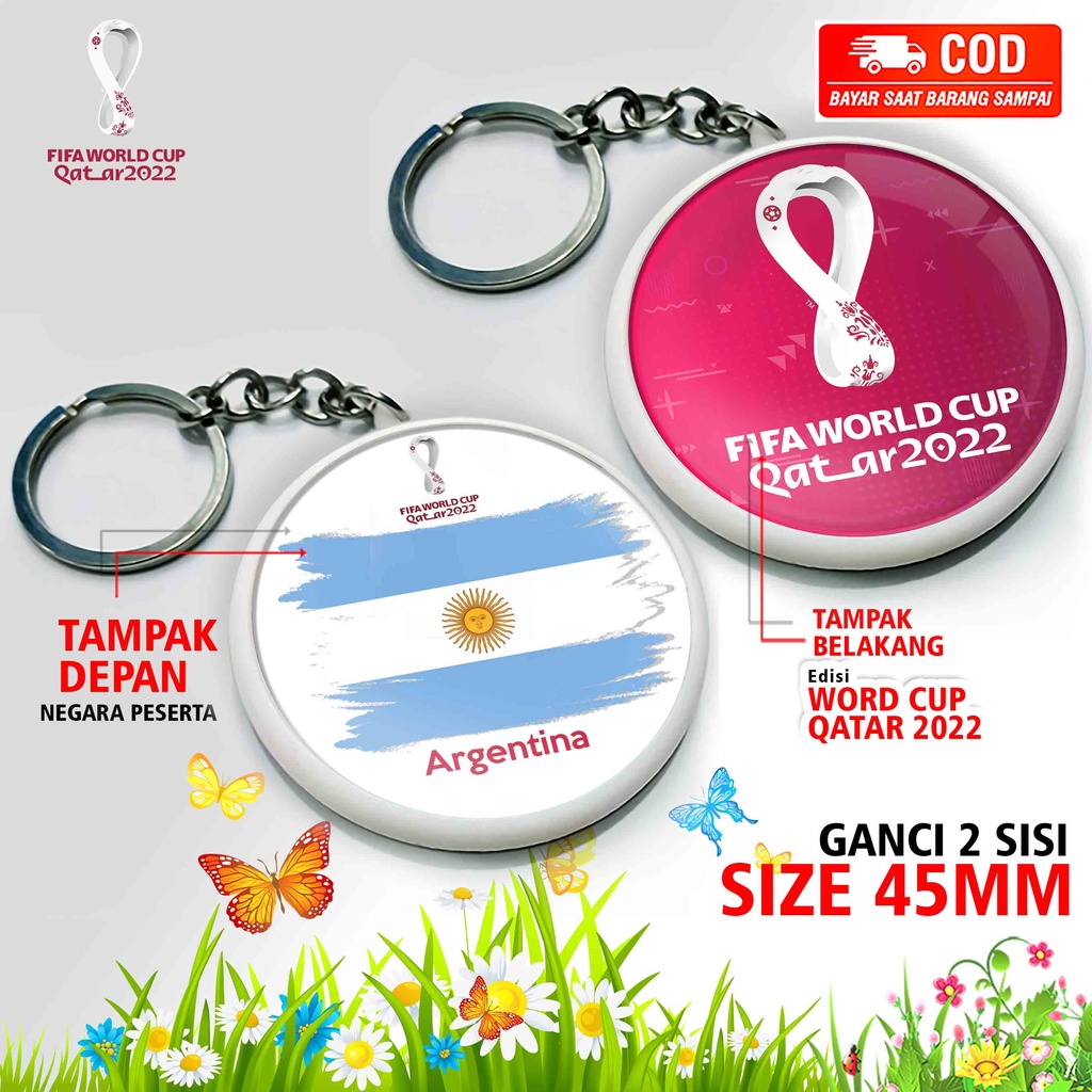GANTUNGAN World CUP QATAR / Keychain WORLD CUP QATAR 2022 / Football ...