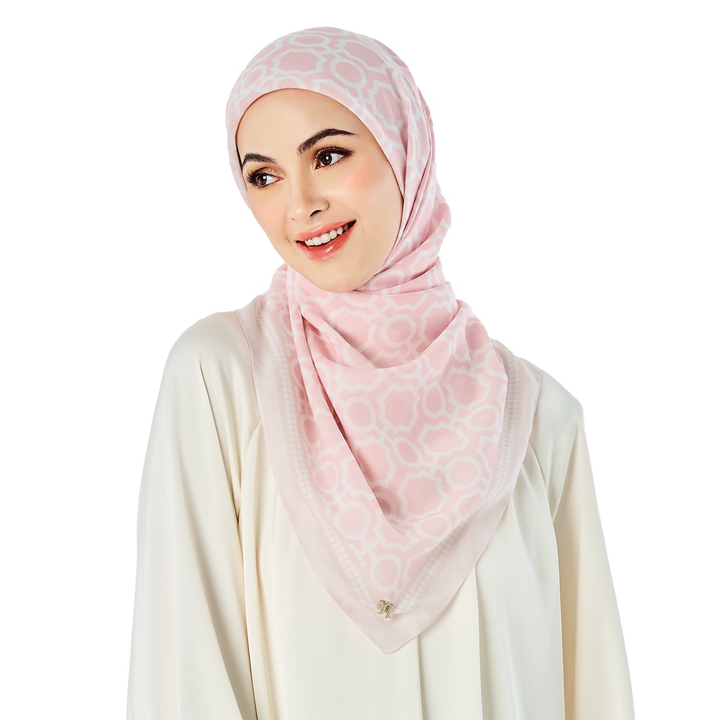 naelofar Echo Geometric Cotton Voile Square | Shopee Malaysia