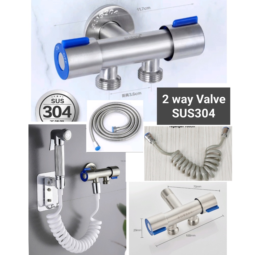 2 way Water tap Bibcock faucet Bathroom BIB Tap double tap Brass Valve ...