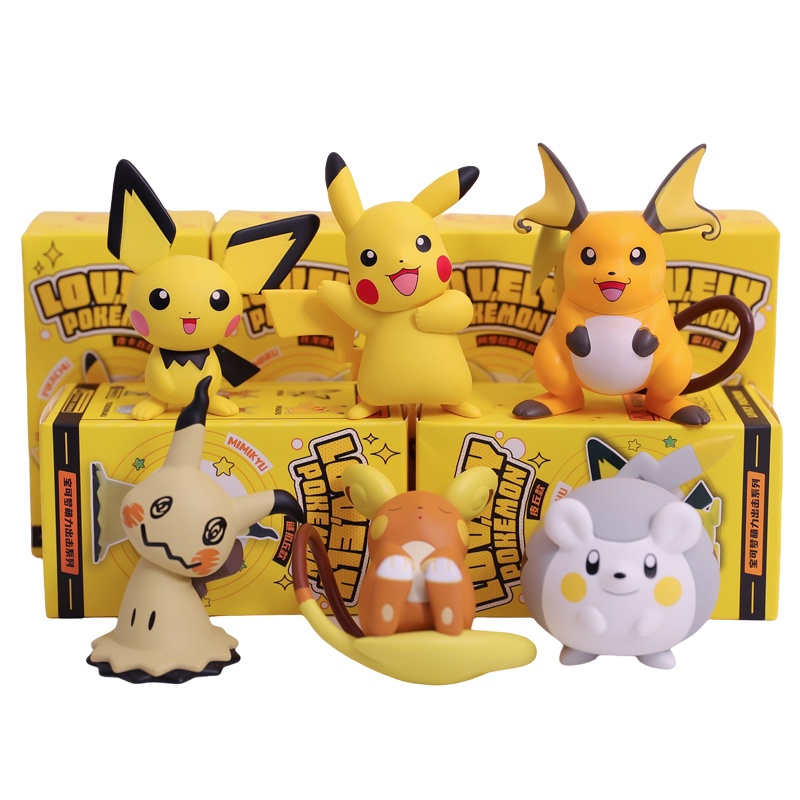 Pikachu Pichu Raichu Alola Togedemaru Mimikyu Action Figures Pokemon ...
