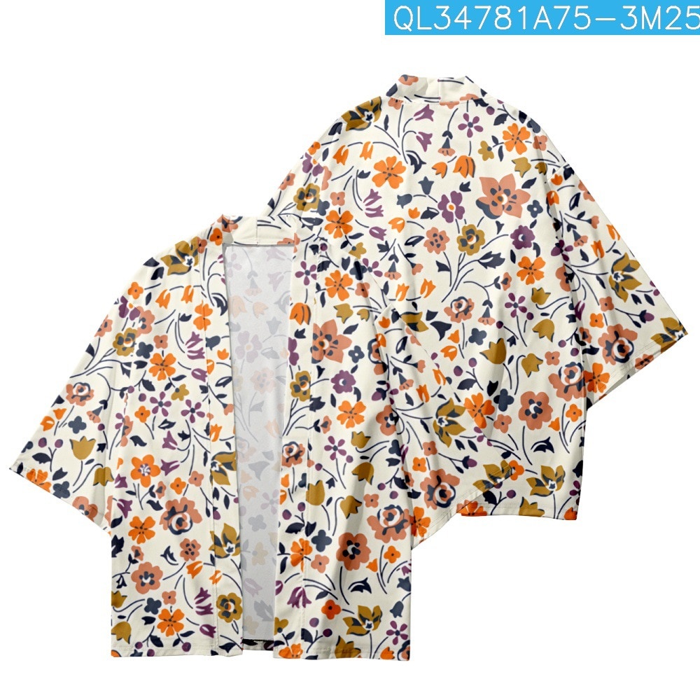 Kimono clothes Summer Japanese Haori Yukata Cardigan Casual Couple ...