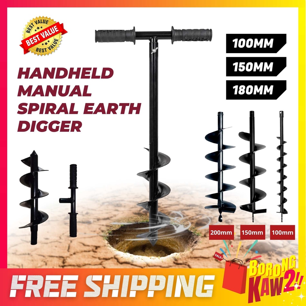 100mm 150mm 180mm Manual Handheld Digger Earth Auger Digger Post Hole ...
